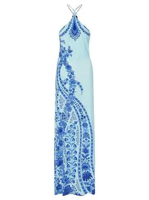 Etro Printed Halterneck Maxi Dress - Multicoloured