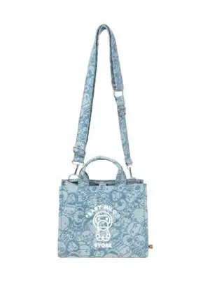 A BATHING APE Baby Milo & Friends Small Tote Bag - Sky Blue