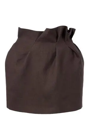 Magda Butrym Linen Miniskirt - Brown