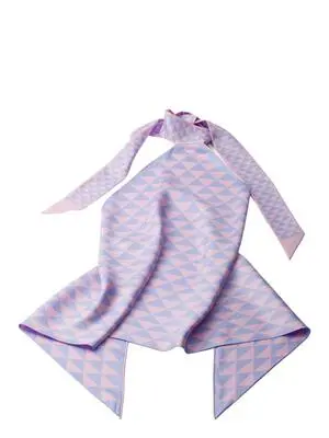 Prada Printed Silk Twill Halter Top - Pink
