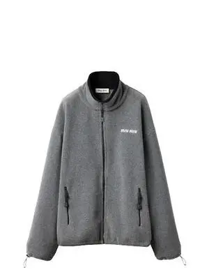 Miu Miu Fleece Zip Sweatshirt - Grey