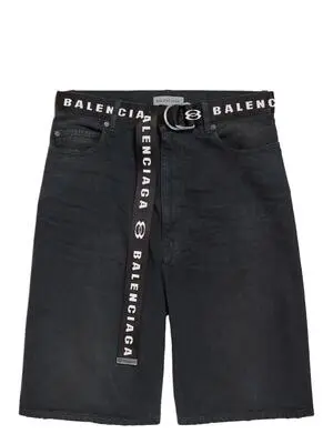 Balenciaga Belted Mid-rise Shorts - Brown