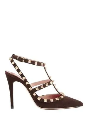 Valentino Garavani Rockstud Suede Pumps Ebony