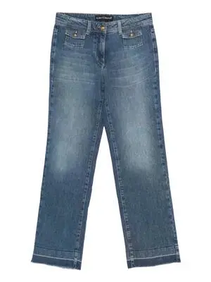 LUISA CERANO Patch-pocket Flared Jeans - Blue