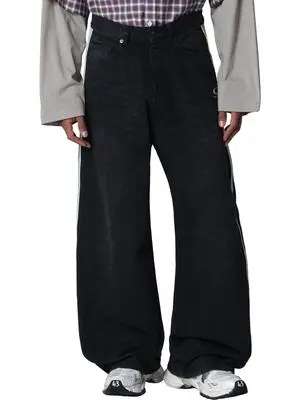 Balenciaga Japanese Cotton Twill Trousers With Loop Sports Icon Embroidery - Brown