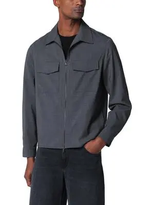 SANTANIELLO Wool-blend Overshirt - Grey