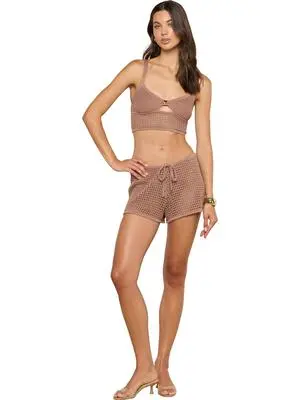 L'Agence Pointelle Knit Short - Hazelnut