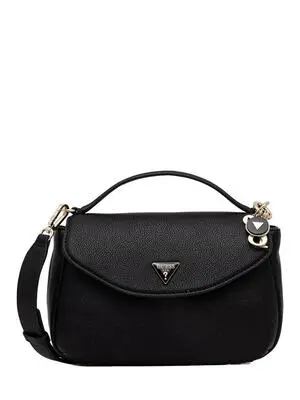Guess Logo-plaque Pebbled Cross Body Bag - Black