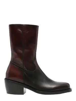Dries Van Noten Leather Boot - Brown