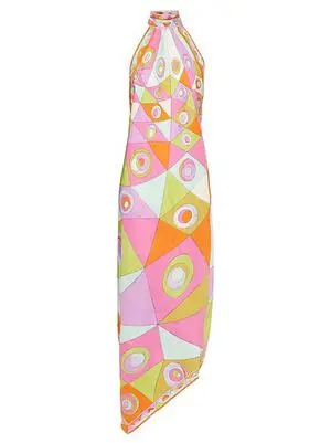 Emilio Pucci Halter-neck Silk Midi Dress - Multicolor