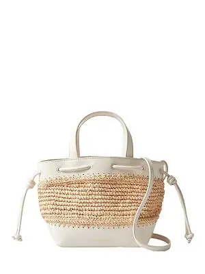 Claudie Pierlot Raffia And Leather Shoulder Bag - Ecru