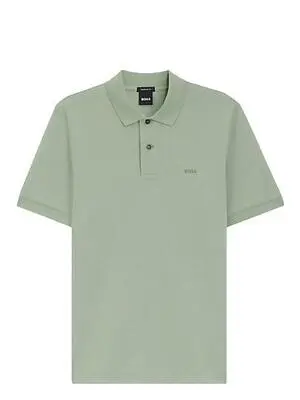 BOSS Pallas Logo-embroidered Cotton-piqué Polo Shirt L Open Green