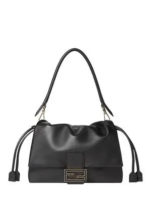 Fendi Mamma Baguette Medium Nappa Leather Bag - Black