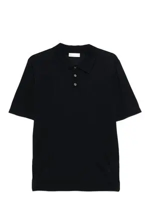 ROBERTO COLLINA Silk Fine Knit Polo Shirt - Blue
