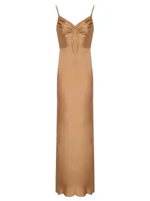 Elisabetta Franchi Red Carpet Satin Dress - Brown