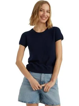Chinti & Parker Air Pure Cashmere Tee - Navy