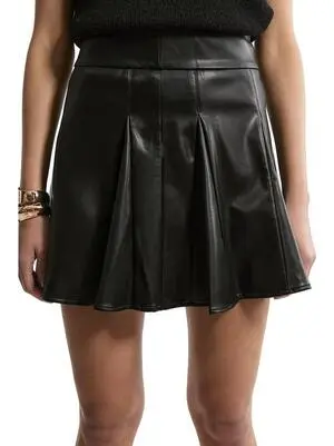 KAREN MILLEN Faux Leather Flippy Mini Skirt