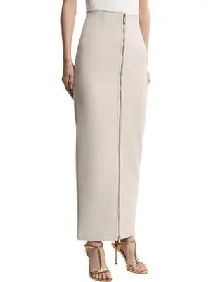 Karen Millen Figure Form Zip Maxi Skirt - Stone