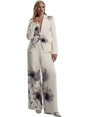 Karen Millen Floral Crepe Single Breasted Blazer - Multi