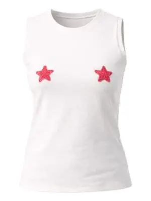 SABLE Dos Estrellas Organic Cotton Graphic Tank - Blanco