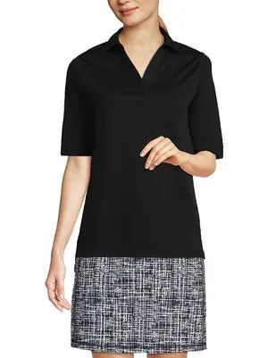 LANDS' END Performance Pique Polo - Black