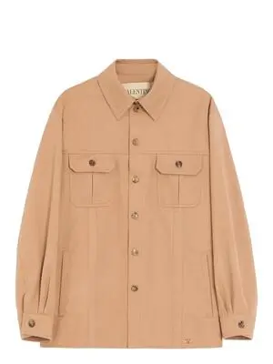 Valentino Garavani Cotton Twin-Pocket Trucker Jacket Beige