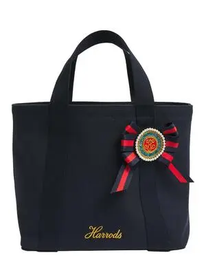 Harrods Small British Rosette Tote Bag - Navy
