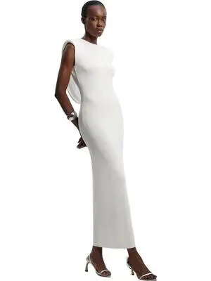 Karen Millen Sleeveless Plunge Back Maxi Dress - Ivory