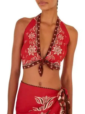 Farm Rio Rainika Garden Halter Top - Red