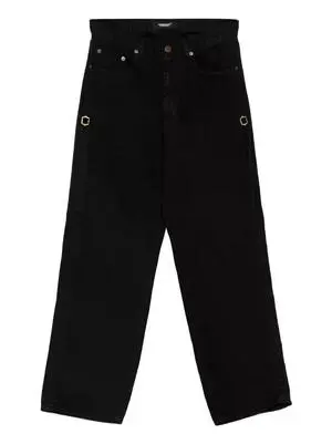 Undercover Buckle Detail Straight Leg Jeans - Black