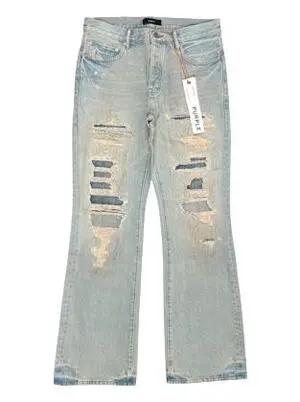PURPLE BRAND P026sydr226 Bootcut Destroy Repair Jeans - Indigo