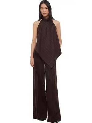 Helmut Lang Halter Scarf Top - Brown Multi
