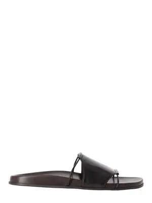 THE ROW Leather Sandals - Black