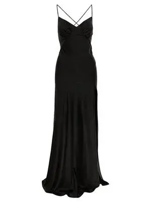 ROSERRY Seville Satin Maxi Dress - Black
