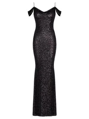 ROSERRY Miami Sequin Maxi Dress - Black