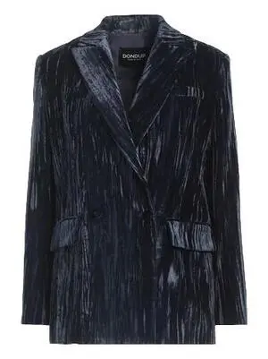 DONDUP Velvet Double-breasted Blazer - Navy