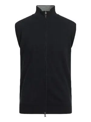 CASHMERE COMPANY Sleeveless Zip-up Knit Vest - Blue