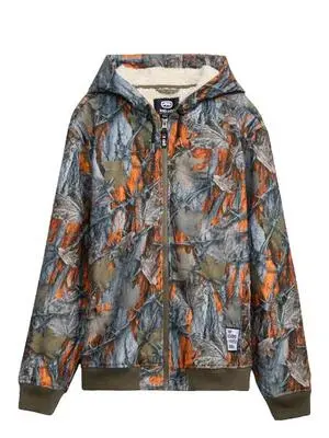 ECKO Hooded Bomber Jacket - Tangerine Woodland Camouflage