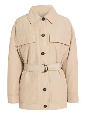 Brunello Cucinelli Belted Shell Jacket - Beige