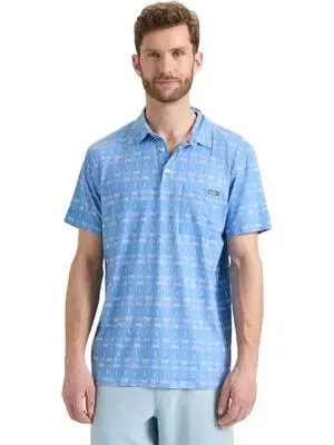 SALT LIFE Mirrored Grove Slx Performance Polo - Chambray