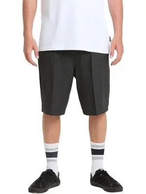Quiksilver Gilroy Glen Check Pleated Shorts - Iron Gate
