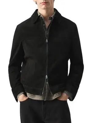 Mango Suede Jacket - Black