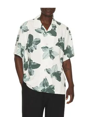 Rag & Bone Avery Printed Shirt In White - Mint