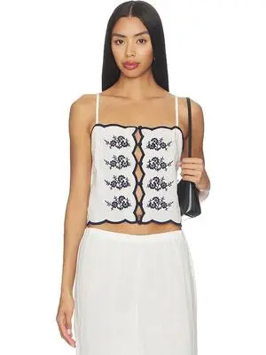 Cami Nyc Nazare Embroidered Linen Camisole - Macadamia