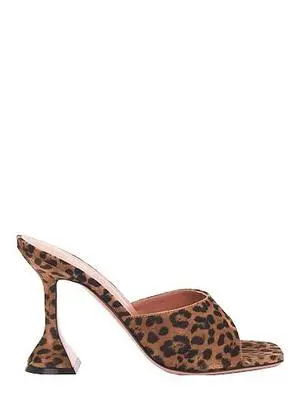 Amina Muaddi Lupita 95 Suede Slipper Mule In Leopard Print - Printed Leopard
