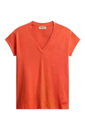 Woolrich Logo-embroidered V-neck T-shirt - Orange