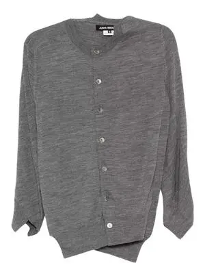 Junya Watanabe Crew-Neck Asymmetric Cardigan Grey