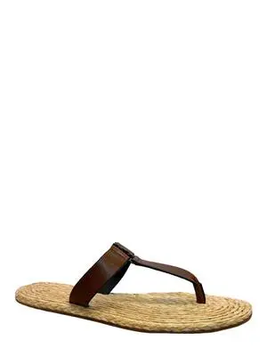 Saint Laurent Babylone Leather Sandals - Brown