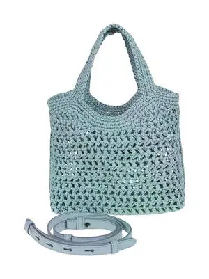 TOD'S Crochet-knit Logo-patch Tote Bag - Blue