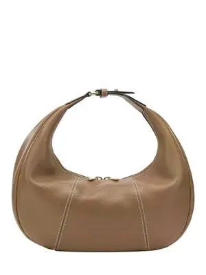 LE TANNEUR Small Pebbled Shoulder Bag - Brown